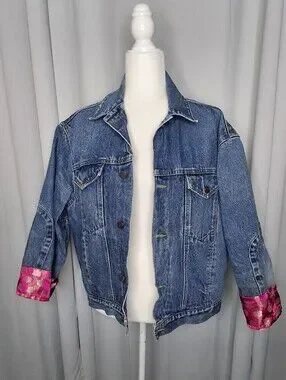 Handmade | Jackets & Coats | Upcycled Denim Kantha Jacket Colorful ...